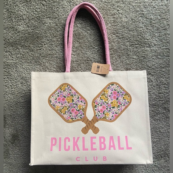 Eccolo | Bags | Nwt Pickleball Club Canvas Tote Bag | Poshmark